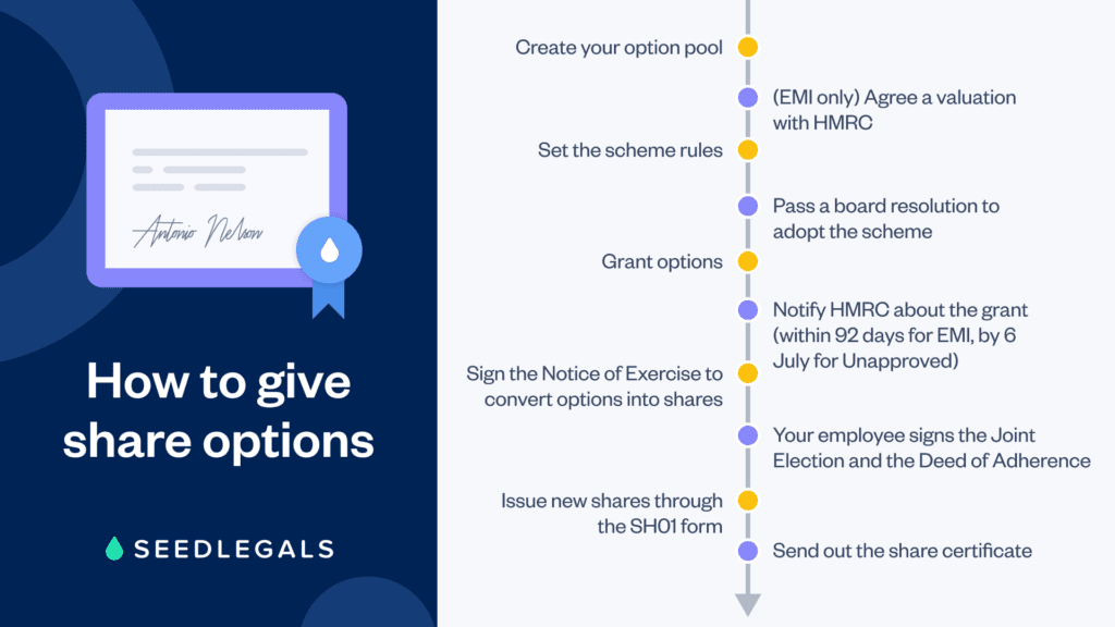 How to give shares and share options | SeedLegals