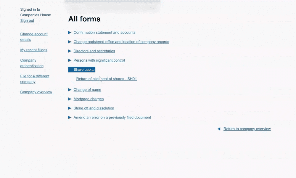 How to file an SH01 form: A step-by-step guide for UK companies