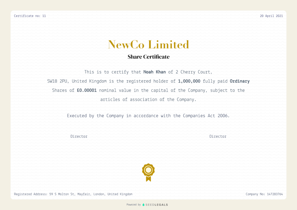 Share certificate | What is a share certificate | SeedLegals
